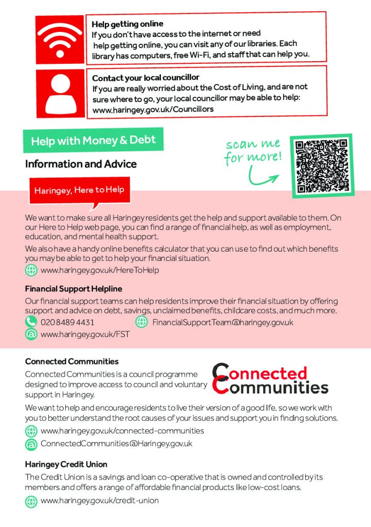 Haringey Council – Help with the Cost of Living | Mind in Haringey