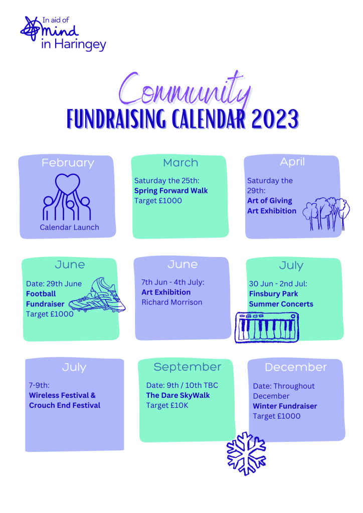 Community Fundraising Calendar 2023 | Mind in Haringey